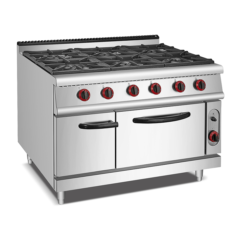 Industrial 6 Burner Gas Range Stove Gas Burner With Oven - R&M Machinery